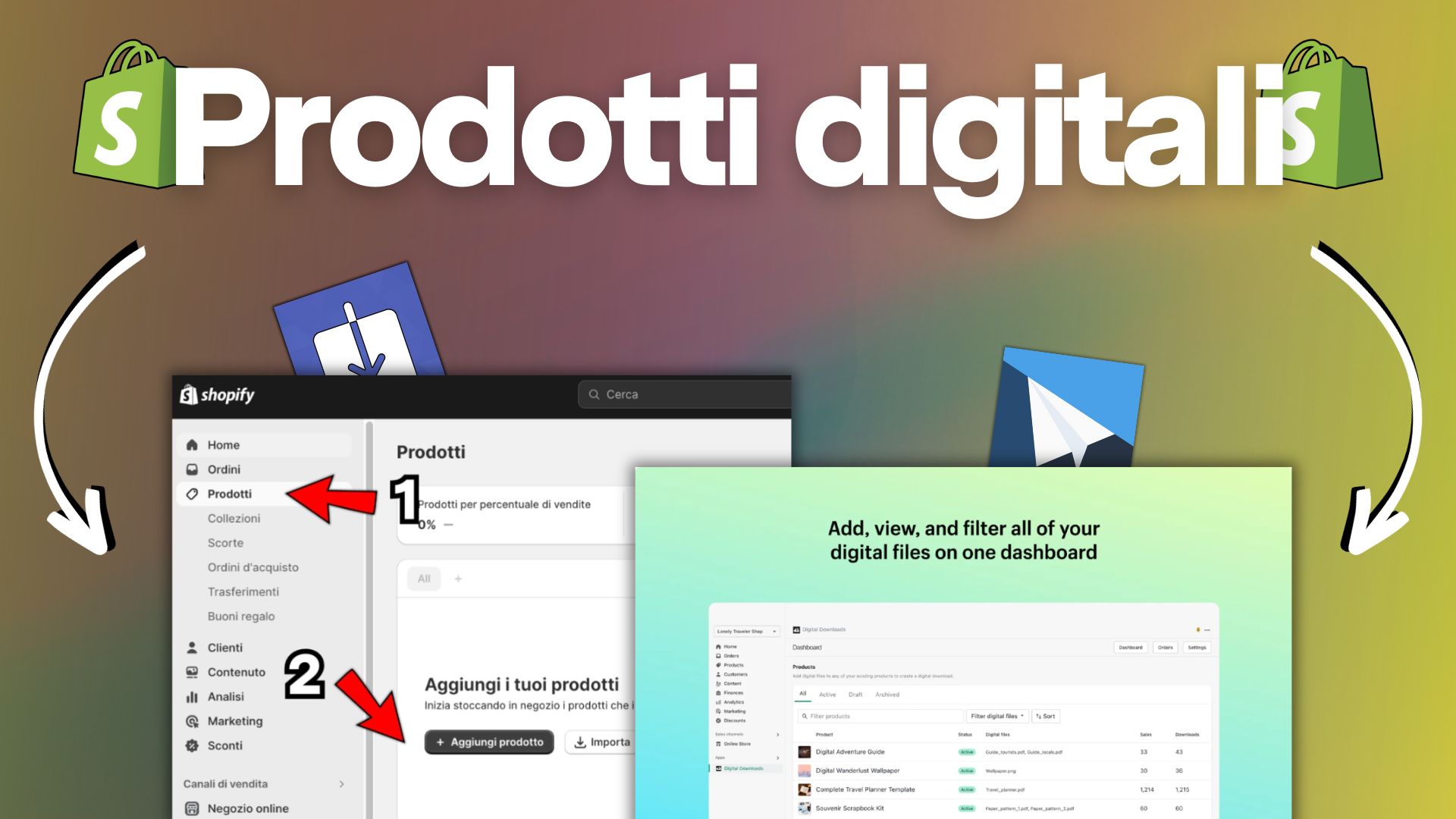 Come vendere prodotti digitali su Shopify in 5 minuti