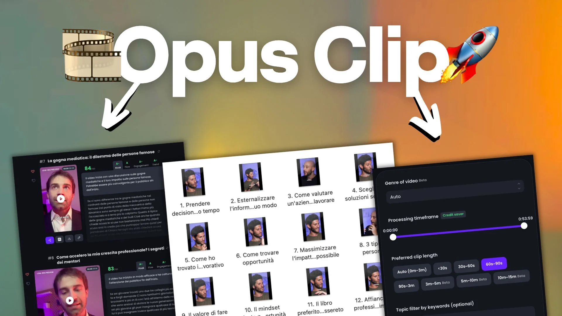 Opus Clip: come ottenere 20 clip social da video lunghi con l'AI